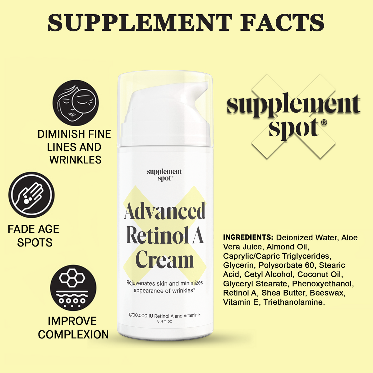 Advanced Retinol Facial Cream: Wrinkle & Skin-Tone Corrector ...
